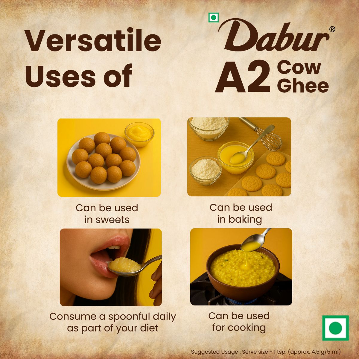 Buy Best Dabur A2 Cow Ghee | Rich in Vitamin A & Antioxidant | Bilona ...
